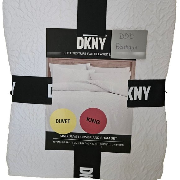 Dkny | Bedding | Dkny White King Duvet Cover Shams Set 3 Pc | Poshmark
